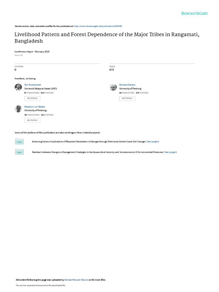 Livelihood Pattern and Forest Dependence of The Ma | PDF | Natural ...