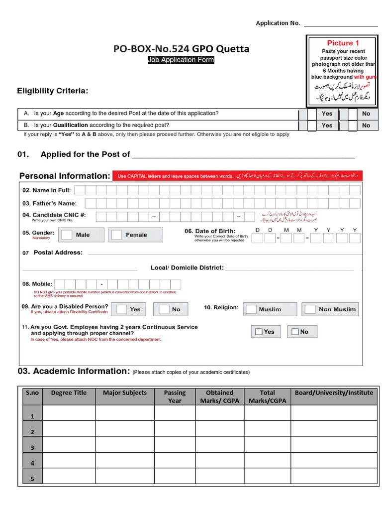 HR Job Application Form | PDF | Government