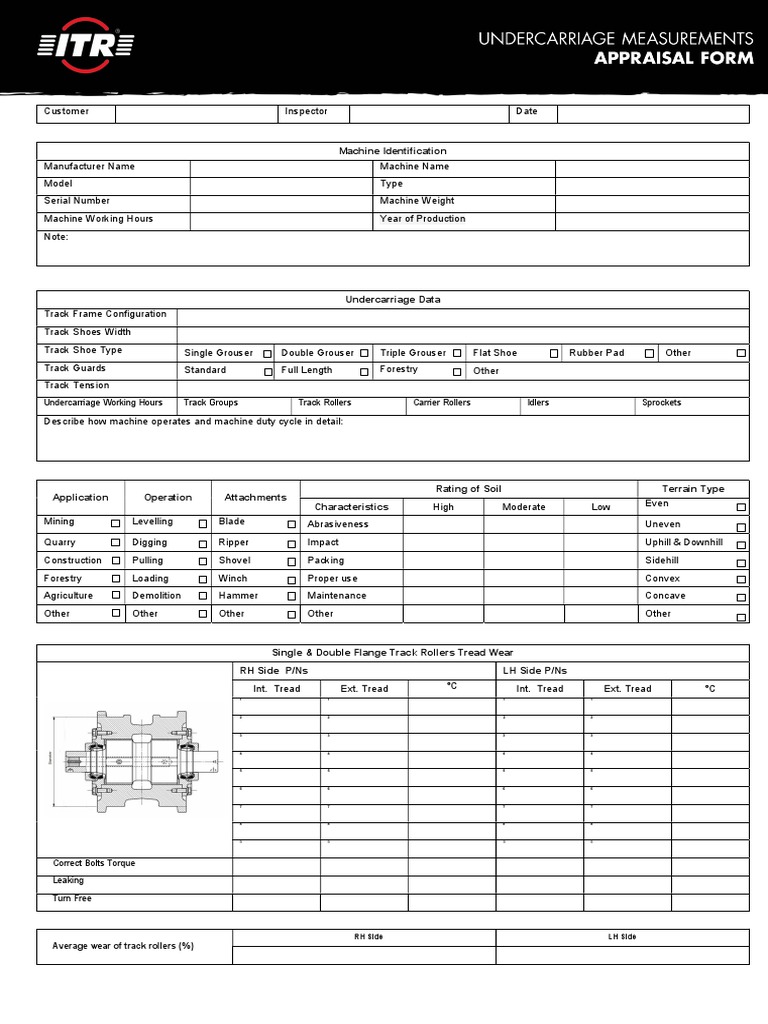 Undercarriage Measurement Appraisal Form | Download Free PDF | Shoe ...