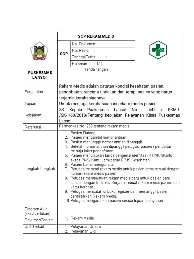 Sop Rekam Medik | PDF | Kesehatan Holistik