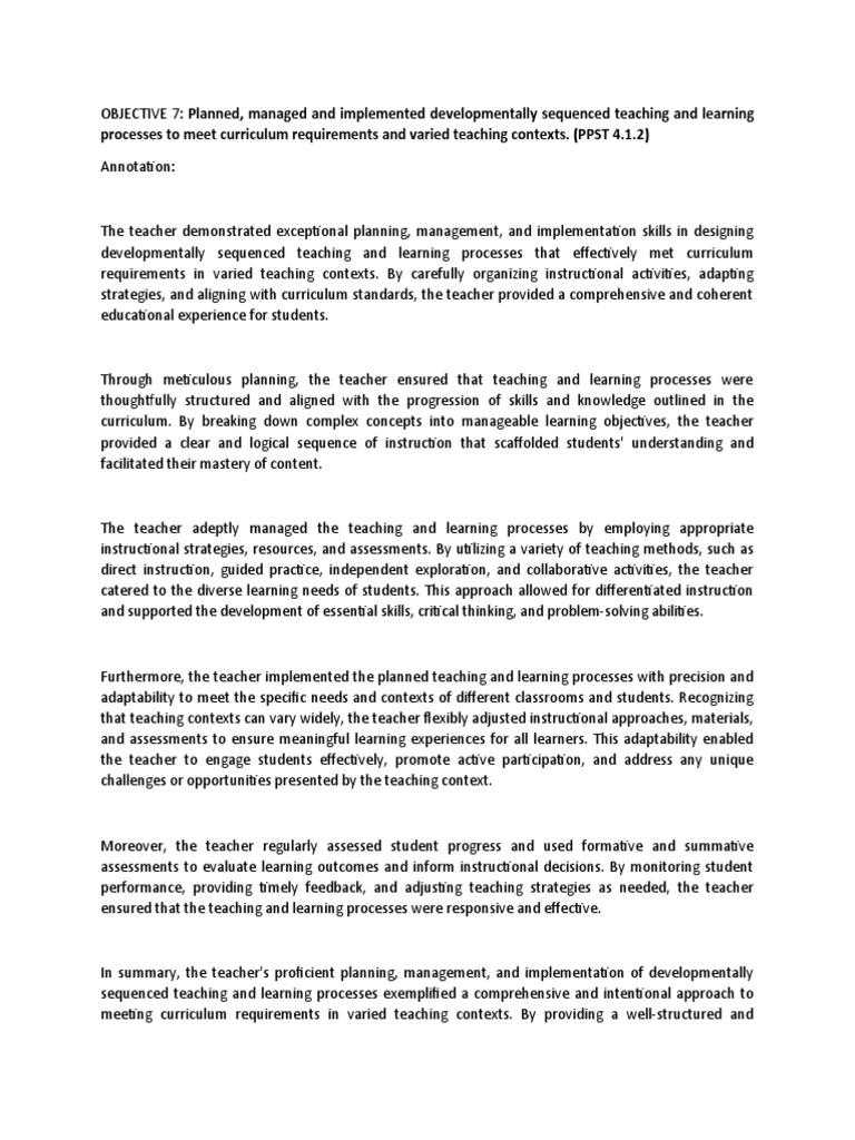 Objective 7 | Download Free PDF | Learning | Teachers