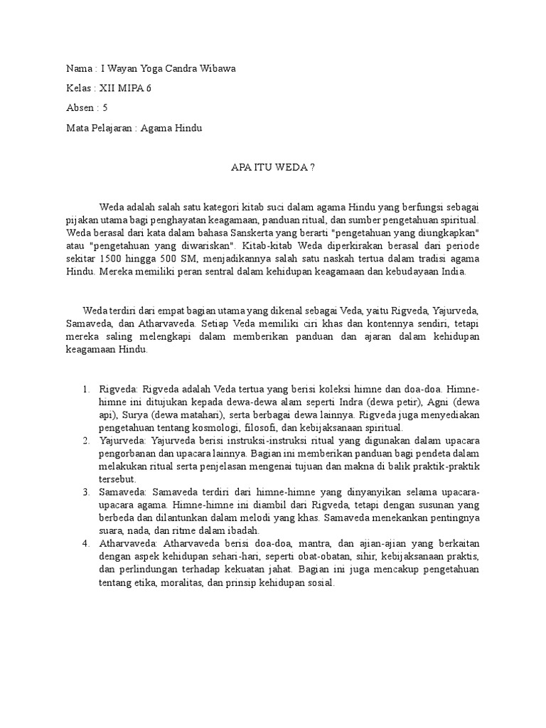 05 - I Wayan Yoga Candra Wibawa (Tugas Agama Hindu) | PDF | Agama ...