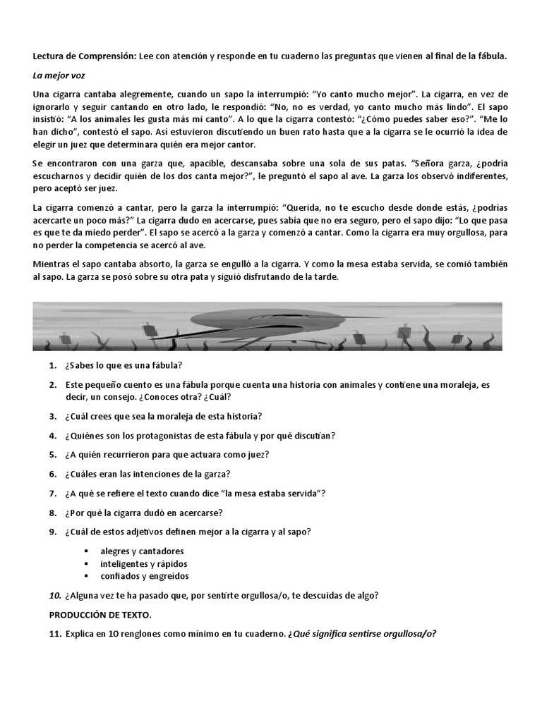 Lectura De Comprensión Pdf