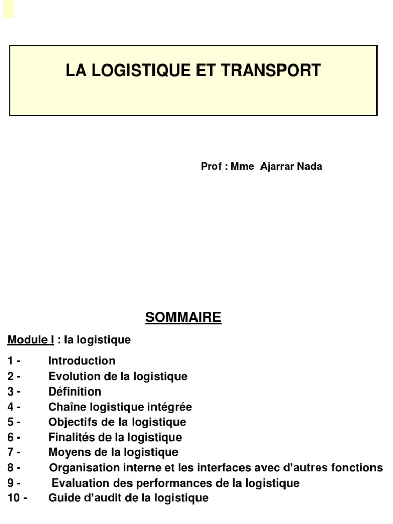 Logistique | PDF | Logistique | Commercialisation