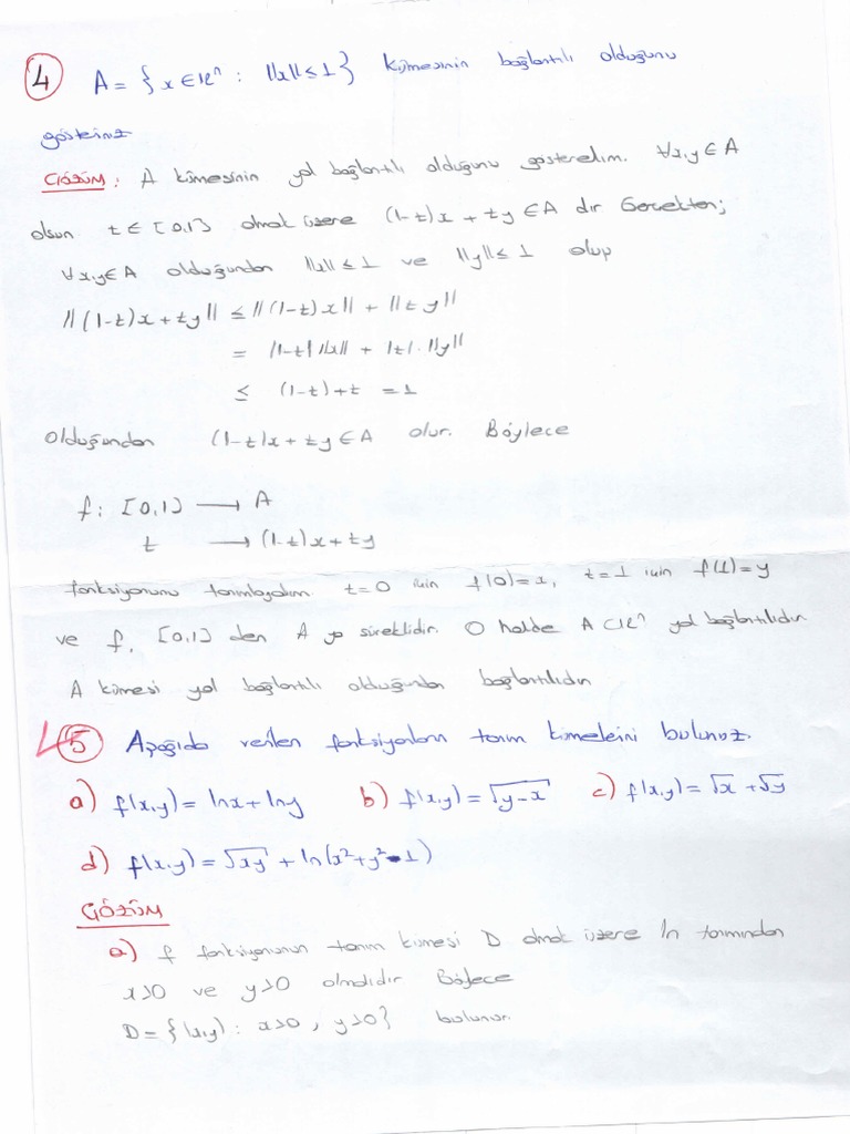 Analiz 3 Uygulama Soru 3 | PDF