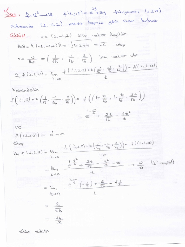 Analiz 3 Uygulama Soru 2 | PDF