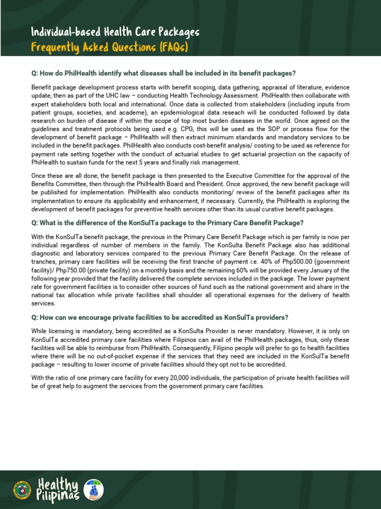 FAQs - Individual-Based Health Care Packages | PDF | Primary Care ...