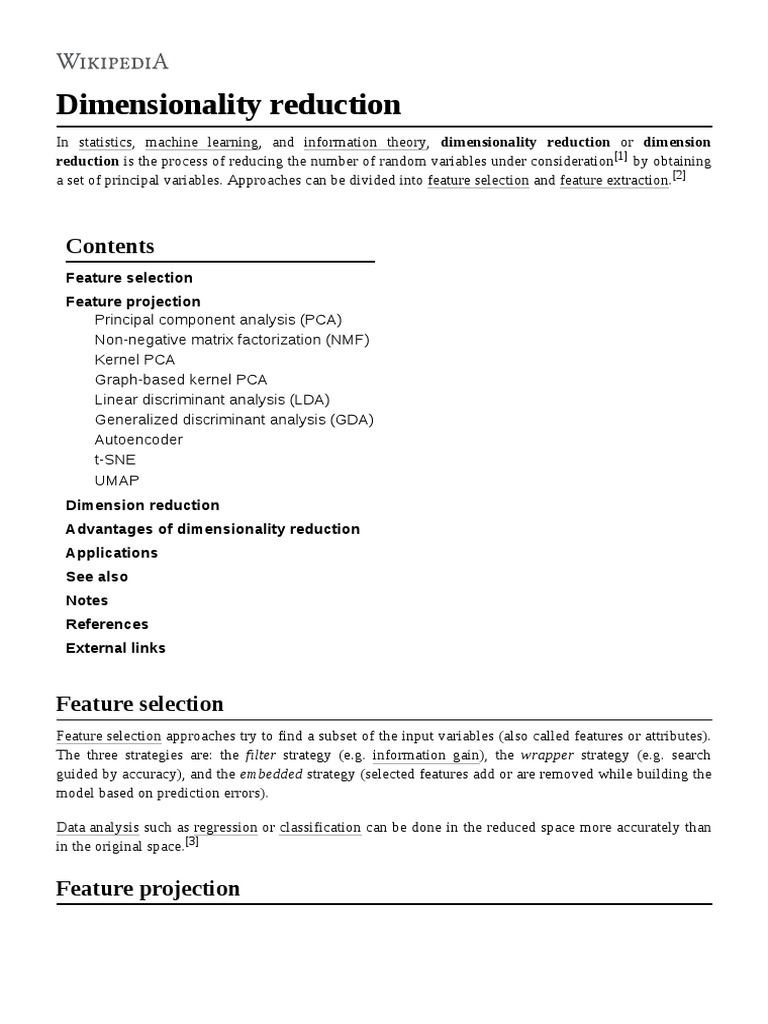 Dimensionality Reduction Guide | PDF | Principal Component Analysis ...