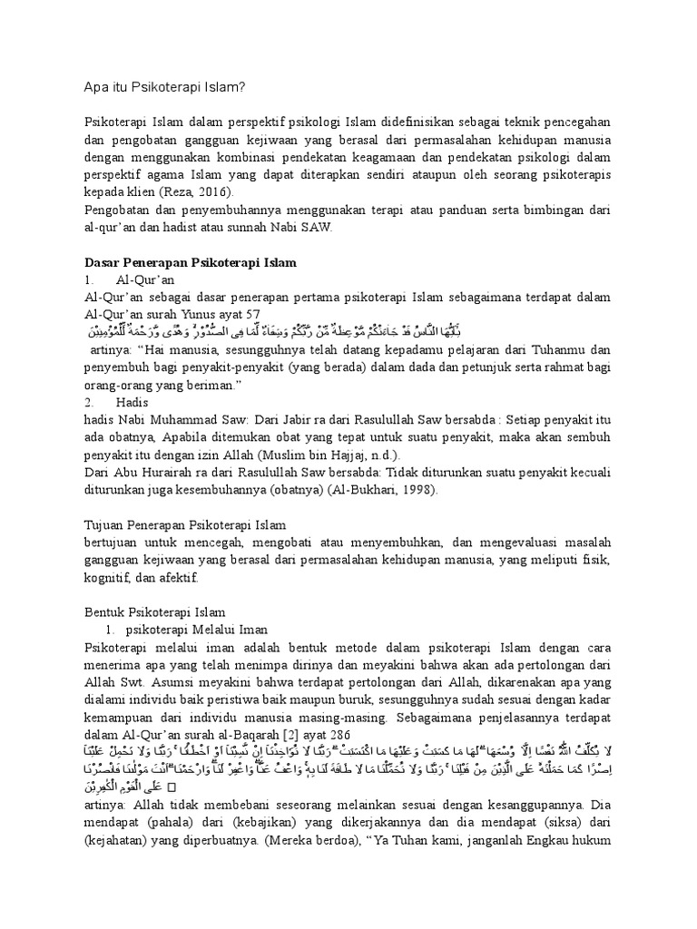 Psikoterapi Ibadah Dalam Islam | PDF | Kesehatan Holistik | Agama ...