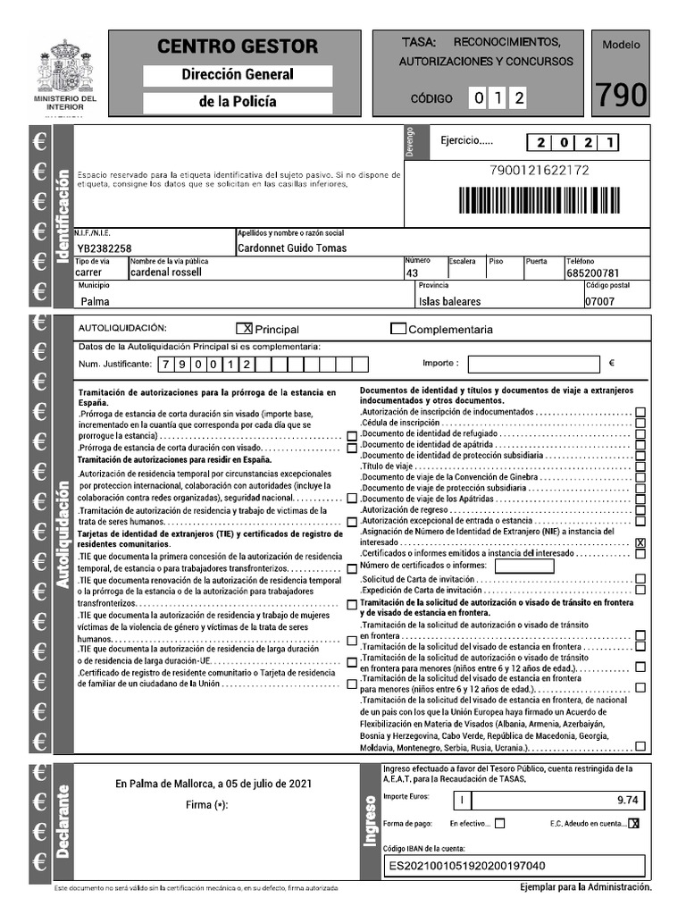 Modelo 790 Cod 012 | PDF