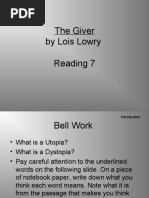 Summary of Chapter 3 in The Giver | PDF