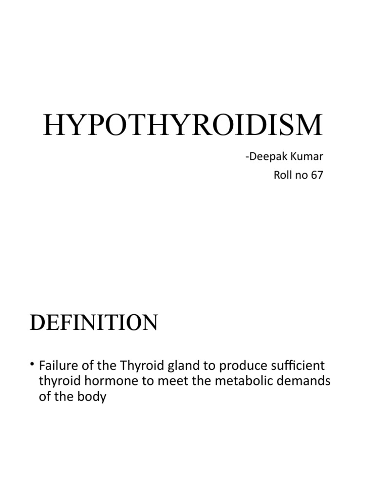 HYPOTHYROIDISM | PDF | Hypothyroidism | Thyroid