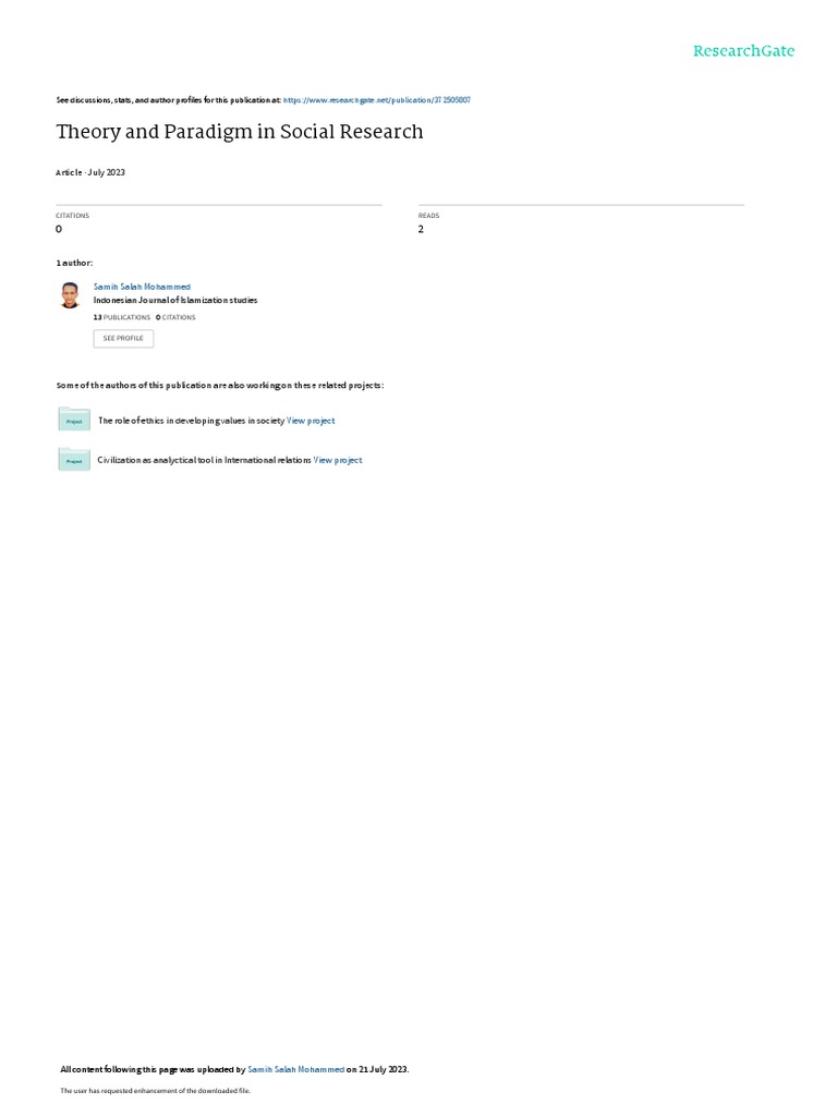 Theoryand Paradigmin Social Research | PDF | Methodology | Qualitative ...