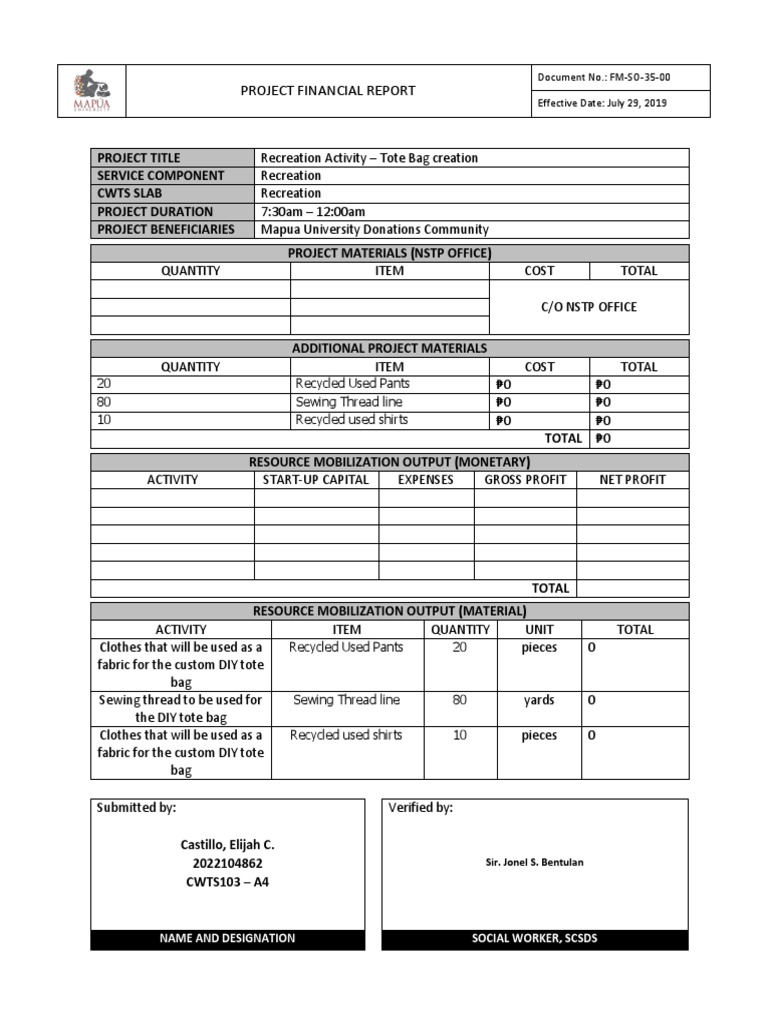 Final Project Financial Report | PDF | Clothing | Economies