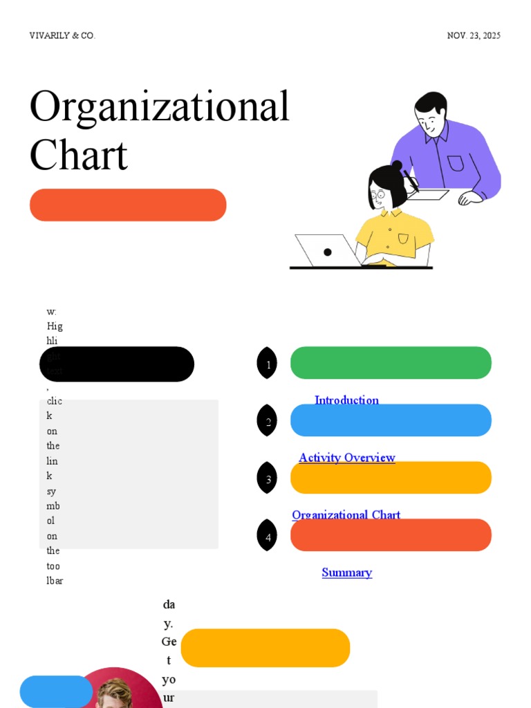 Black and White Red Yellow Basic Organizational Chart Brainstorm ...