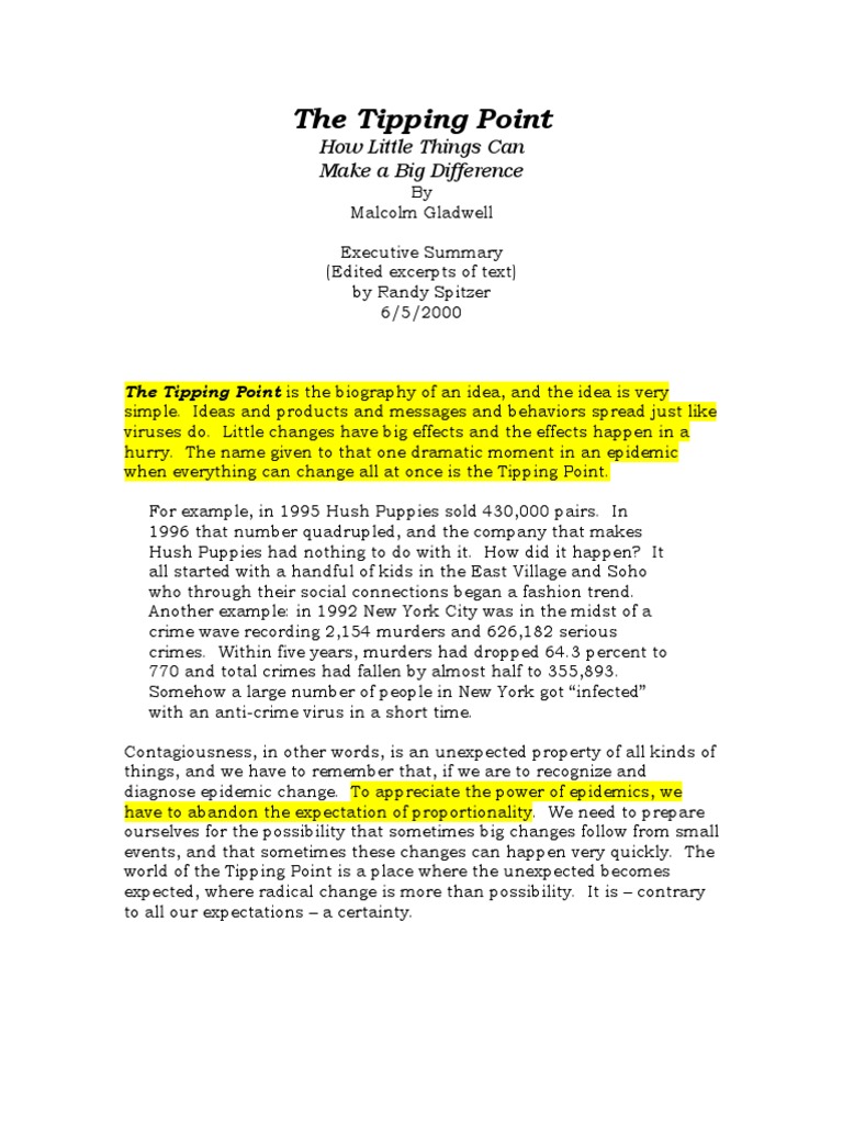 The Tipping Point | PDF | Memory | Nonverbal Communication