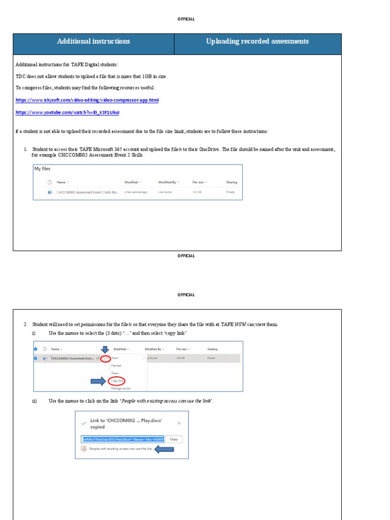 Additional Instructions For Uploading Role Plays and Recorded Assessments | PDF