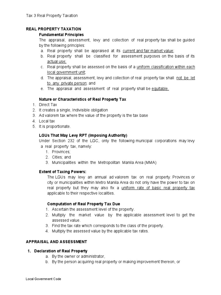 Tax 3 Real Property Taxation | PDF | Property Tax | Taxes