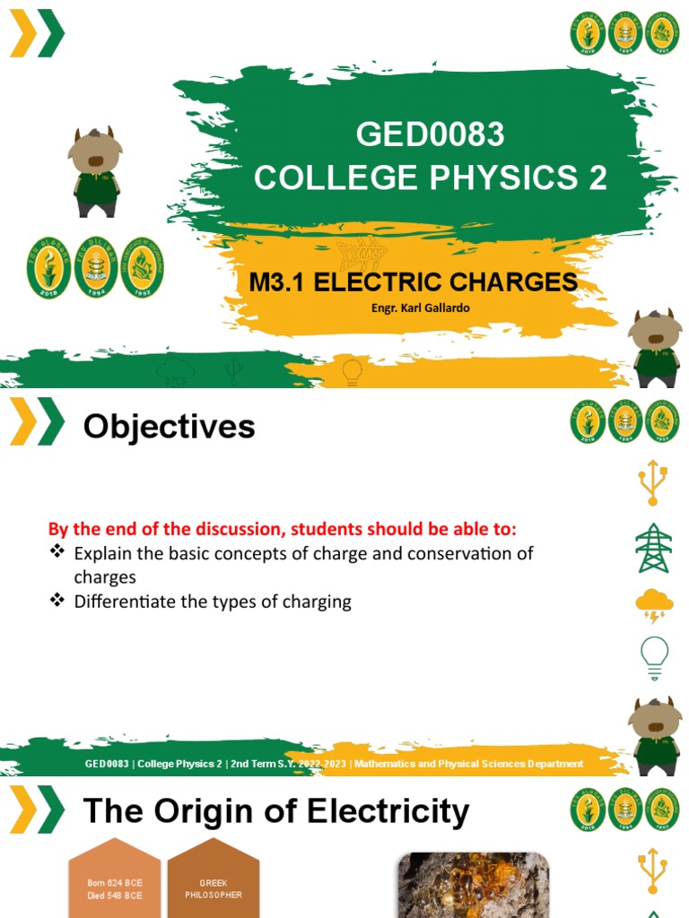 Physics 2 - M3.1 ELECTRIC CHARGES | PDF | Electric Charge | Electron