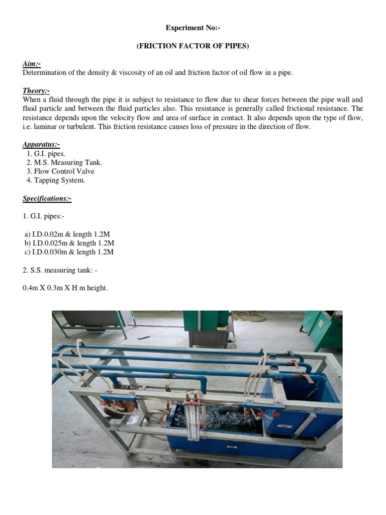 Friction Factor of Pipes. | PDF | Fluid Dynamics | Friction