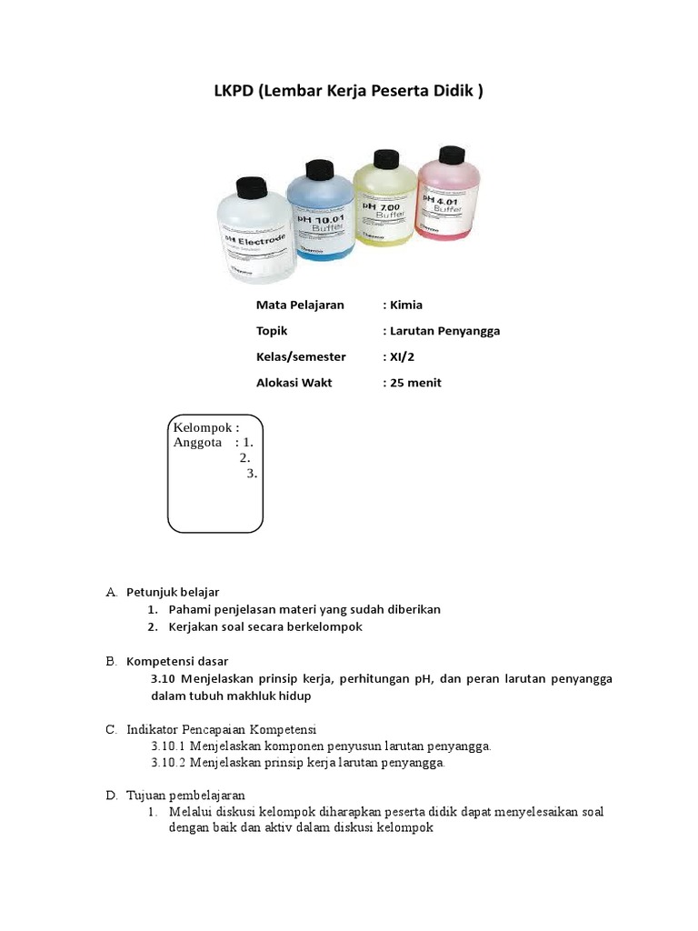 LKPD Larutan Penyangga | PDF