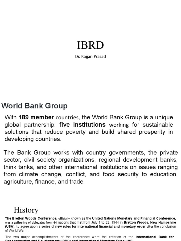 IBRD | PDF | World Bank | International Development Association