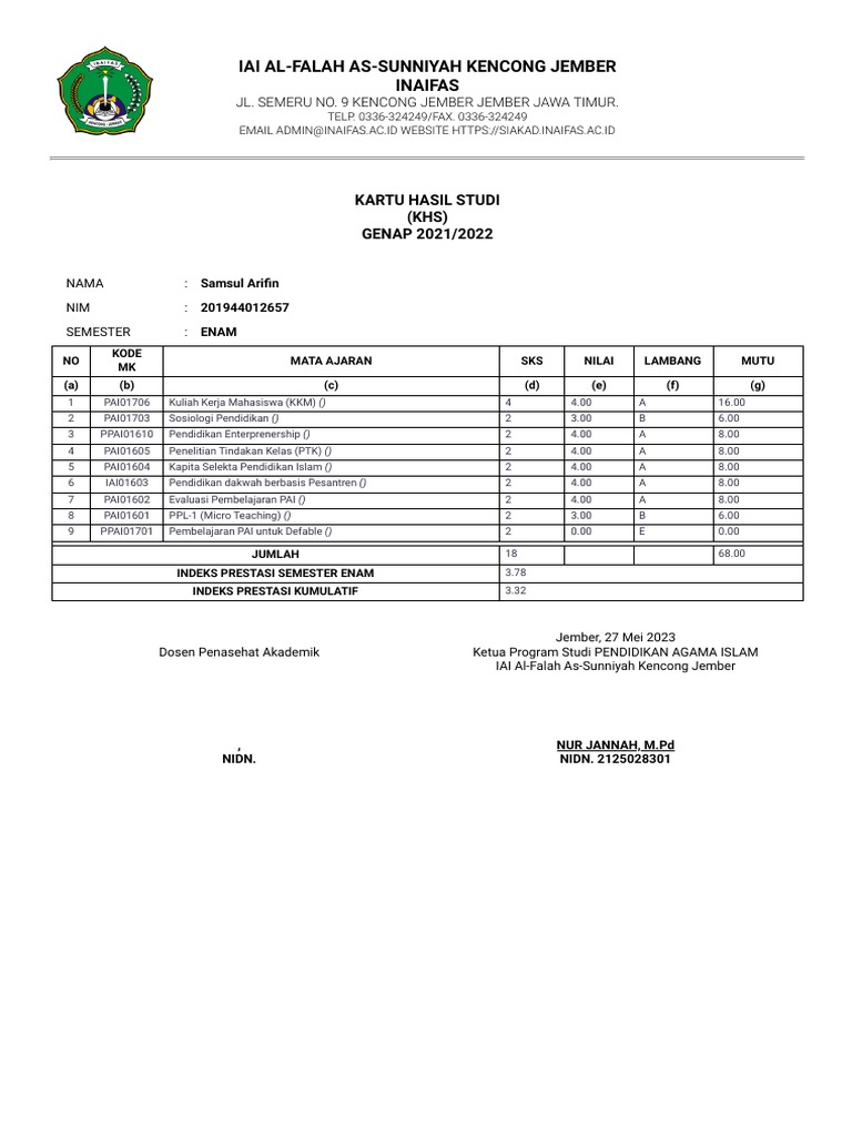 SIAKAD - Sistem Informasi Akademik | PDF