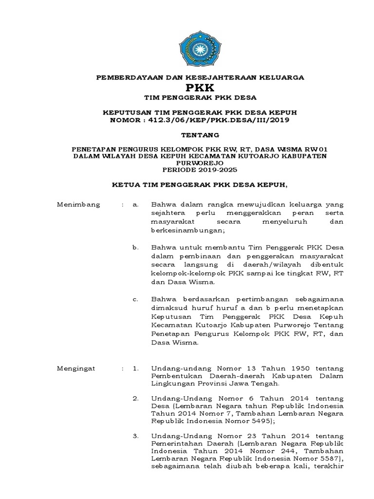 Cetak SK Per RW | PDF