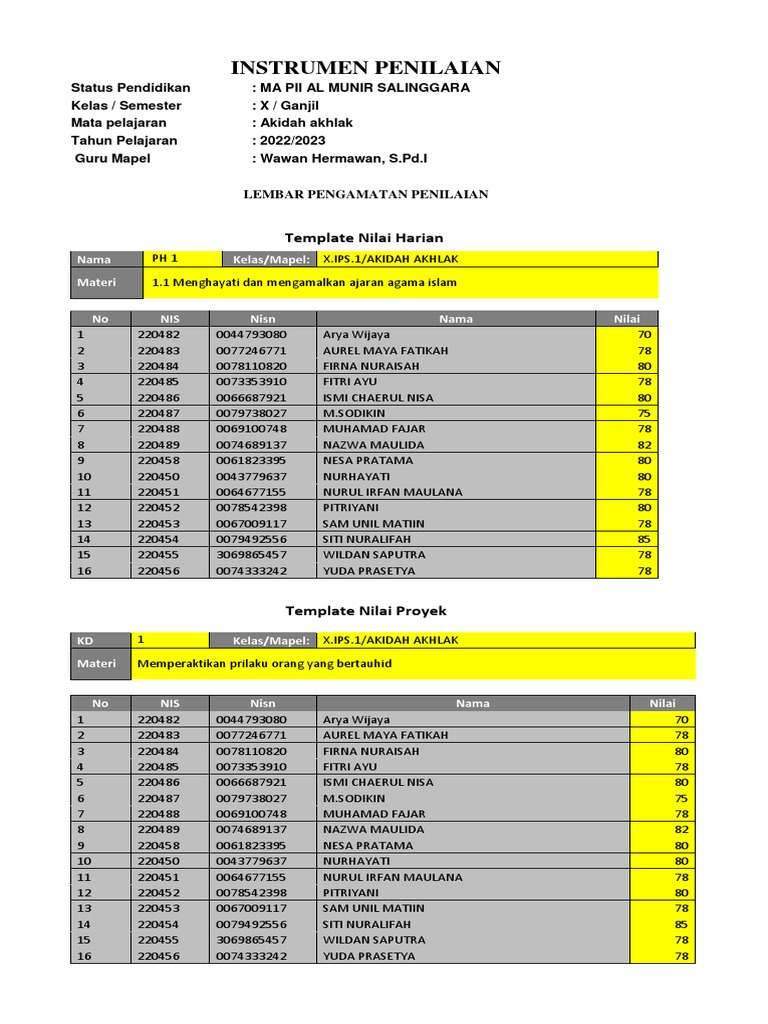 Instrumen Penilaian, LKPD, Materi Ajar Dan Media Pembelajaran | PDF