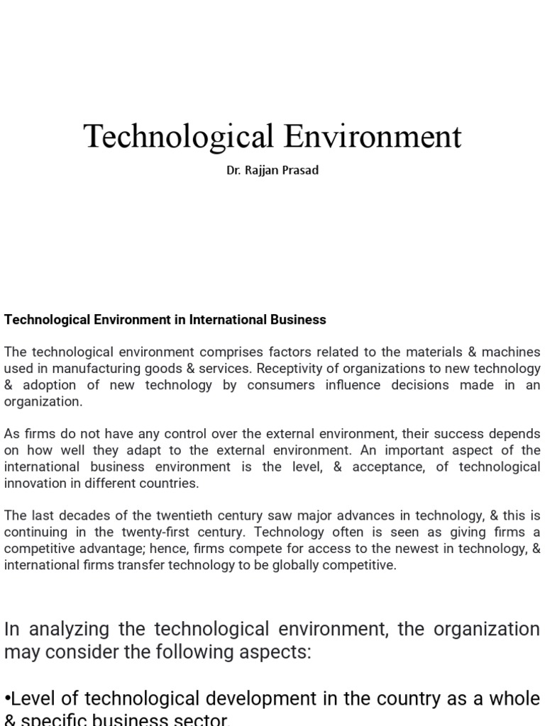Technological Environment | PDF | Innovation | Management Information ...