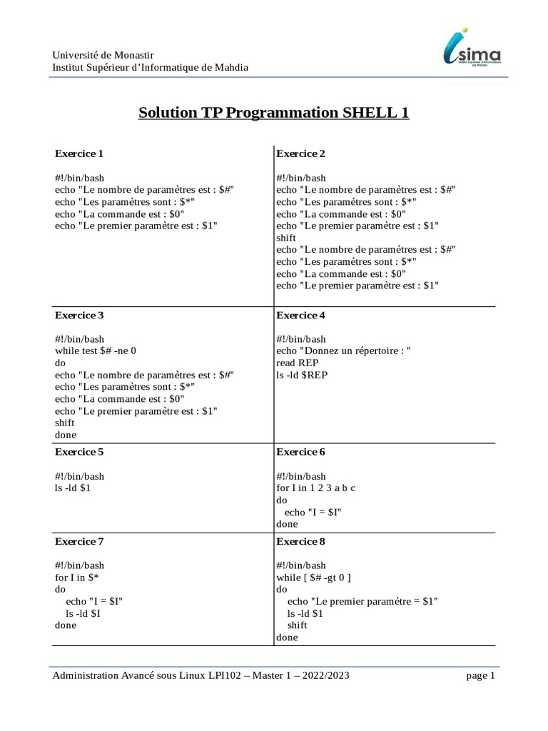 Sol Prog SHELL | PDF | Structure de contrôle | Informatique