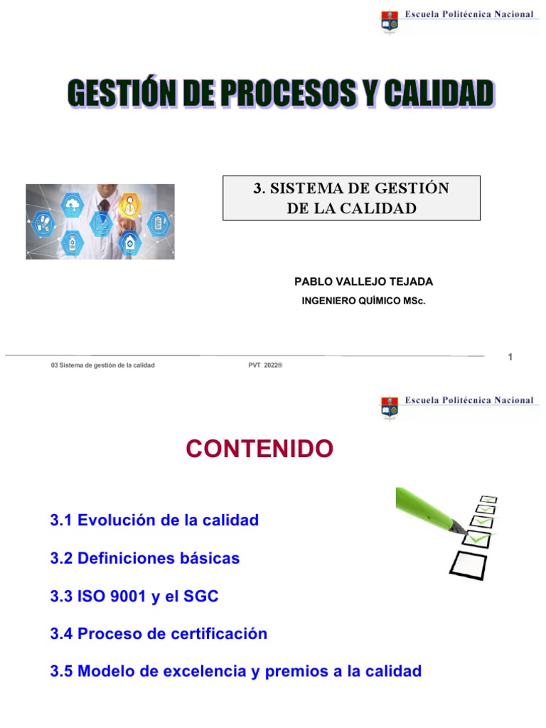 3-1 Sistema Gestión Calidad | Descargar gratis PDF | Calidad (comercial) | Gestión de la calidad
