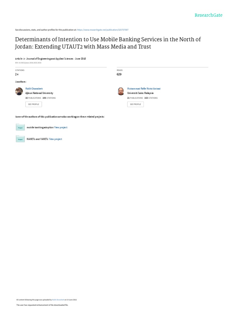 Determinants - of - Intention - To - Use - Mobile - Banking - Se | PDF