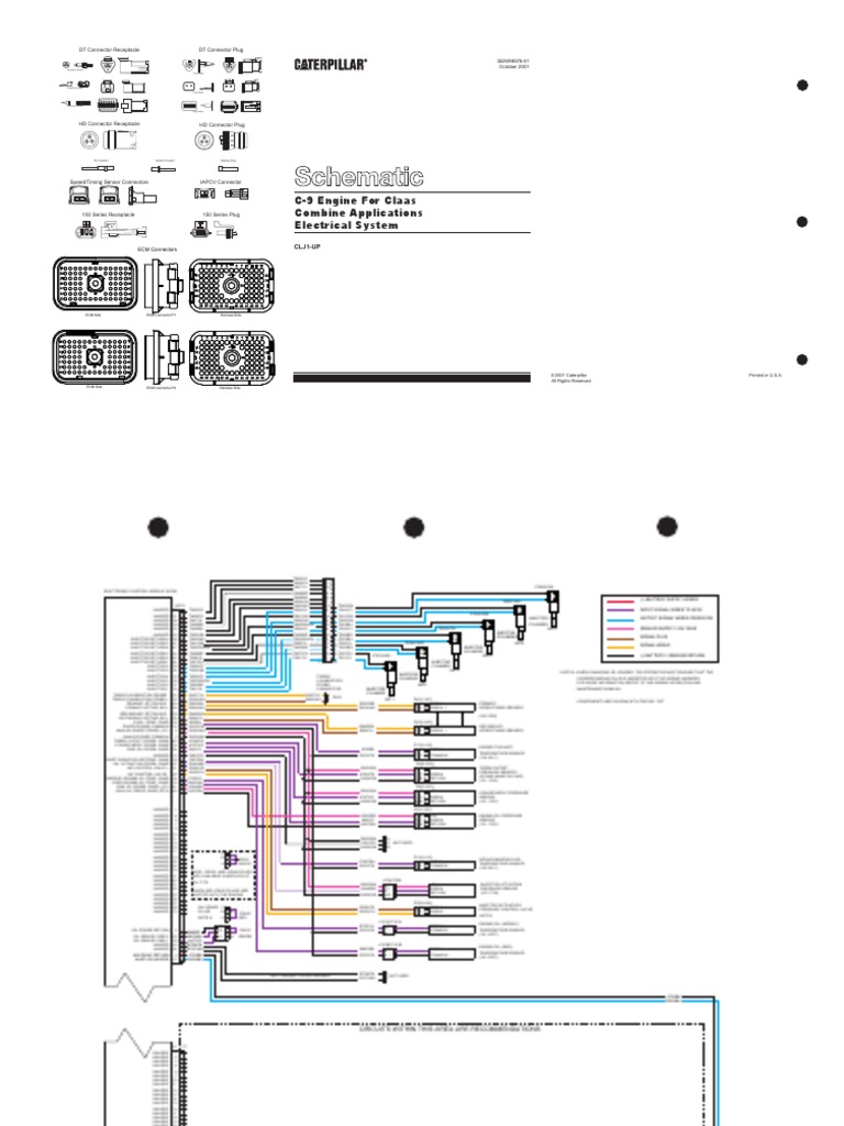 Esquematico C9, CAT | PDF | Electrical Connector | Turbocharger