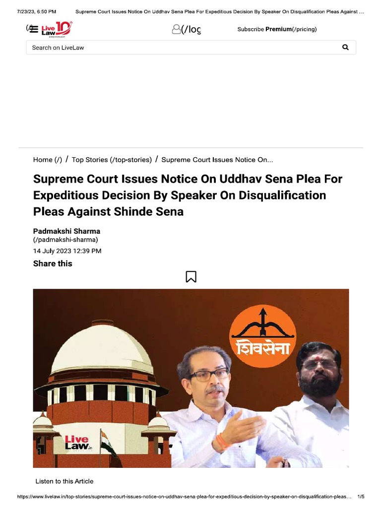 Sunil Prabhu v. The Speaker, Maharashtra State Legislative Assembly | PDF