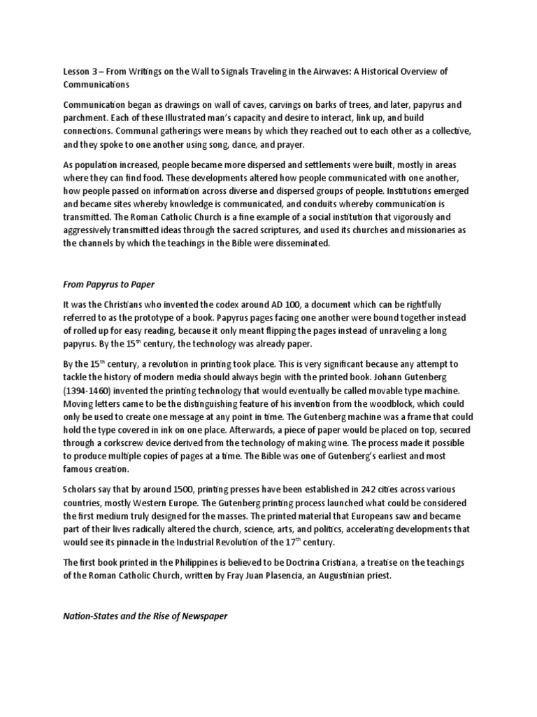 Lesson 3 - From Writings On The Wall To Signals Traveling in The ...