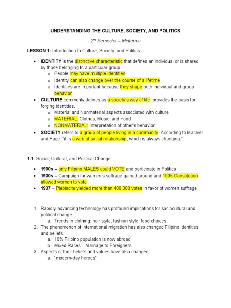 Lesson 1 - Ucsp | PDF | Anthropology | Society