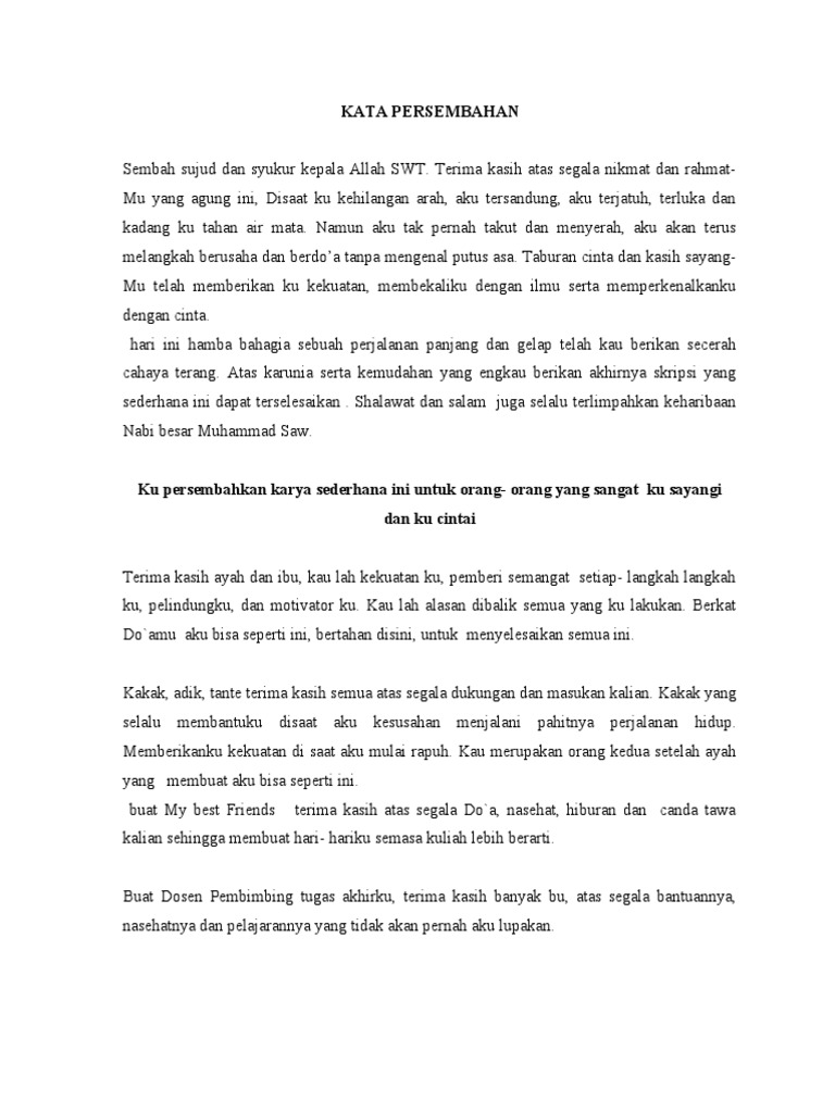 Kata Persembahan | PDF