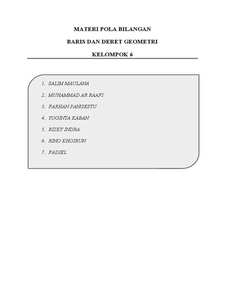 Materi MTK Baris Dan Deret Geometri | PDF
