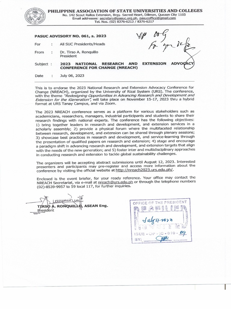 National Research and Extension Advocacy Conference | PDF