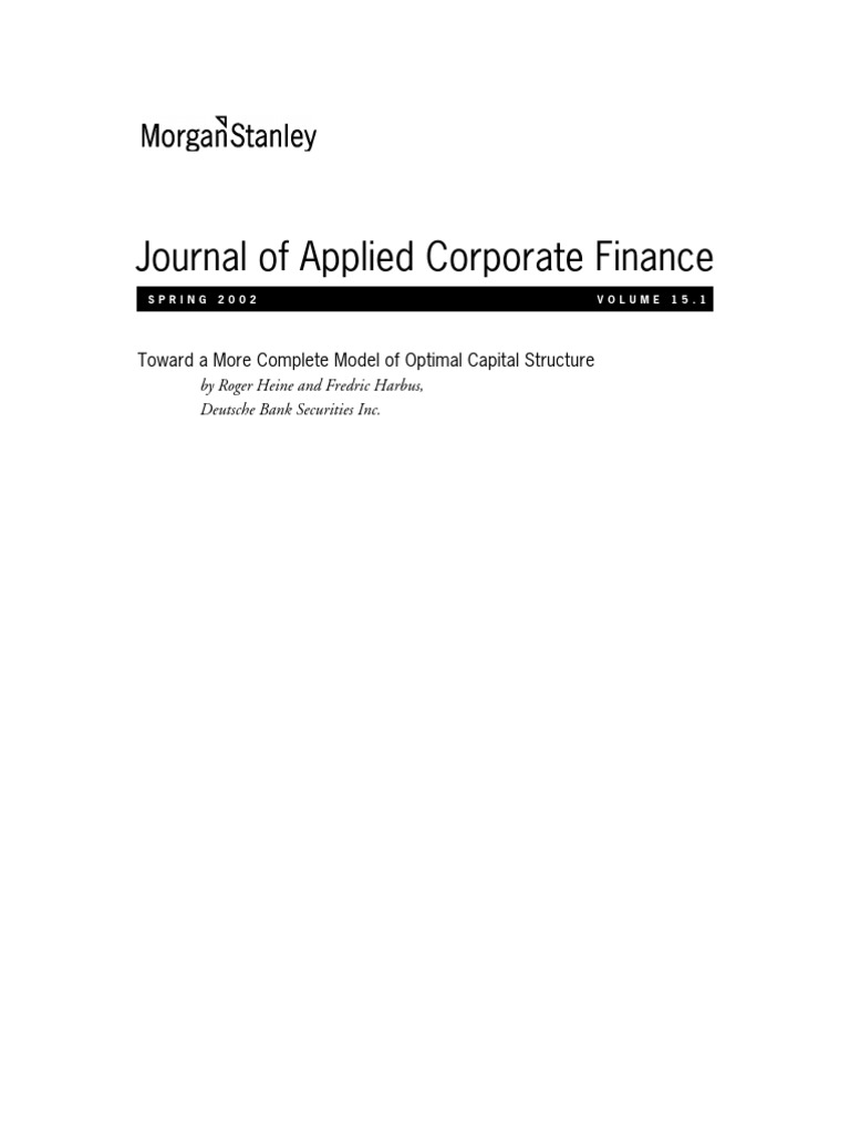 Optimal Capital Structure Model Explained | PDF | Capital Structure ...