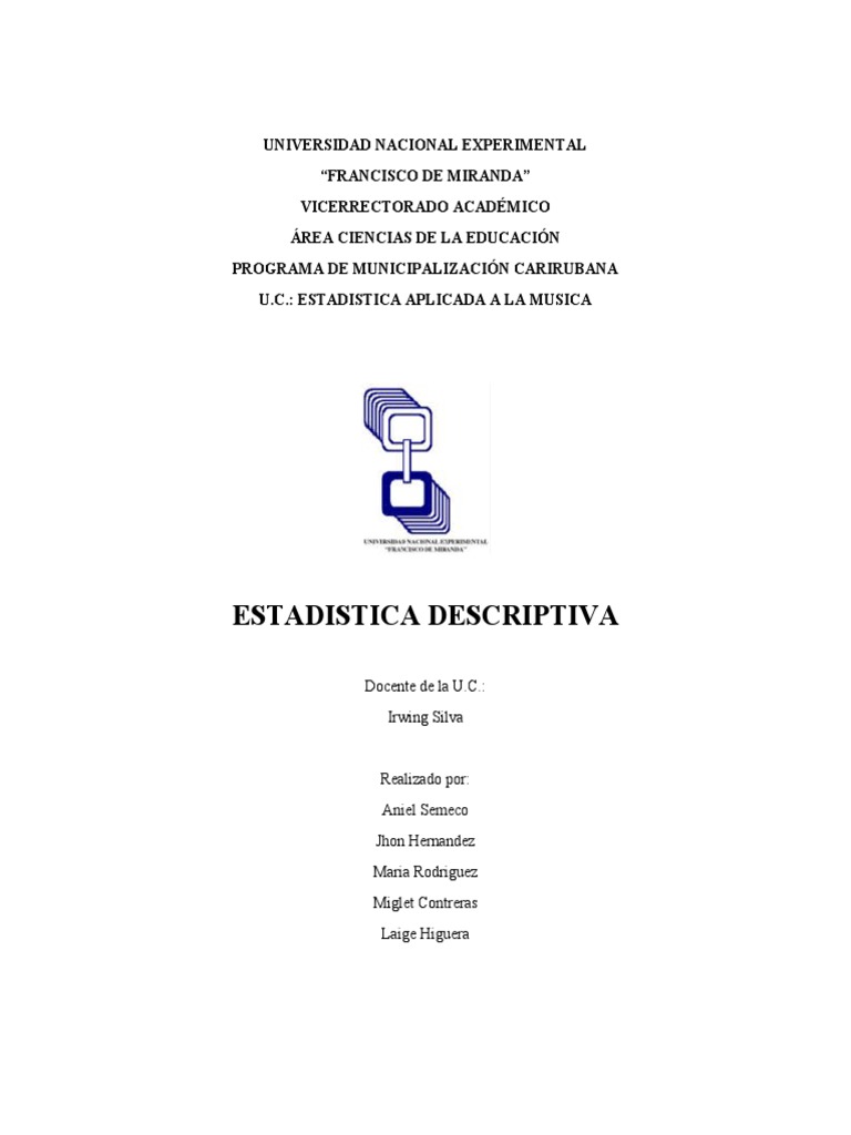 Estadistica Descriptiva Trabajo 5S | PDF | Estadísticas descriptivas | Estadísticas