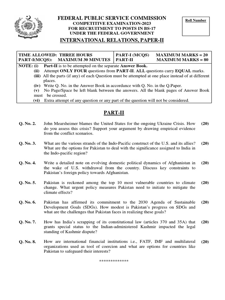 Ir Ii | PDF | Pakistan | Global Politics