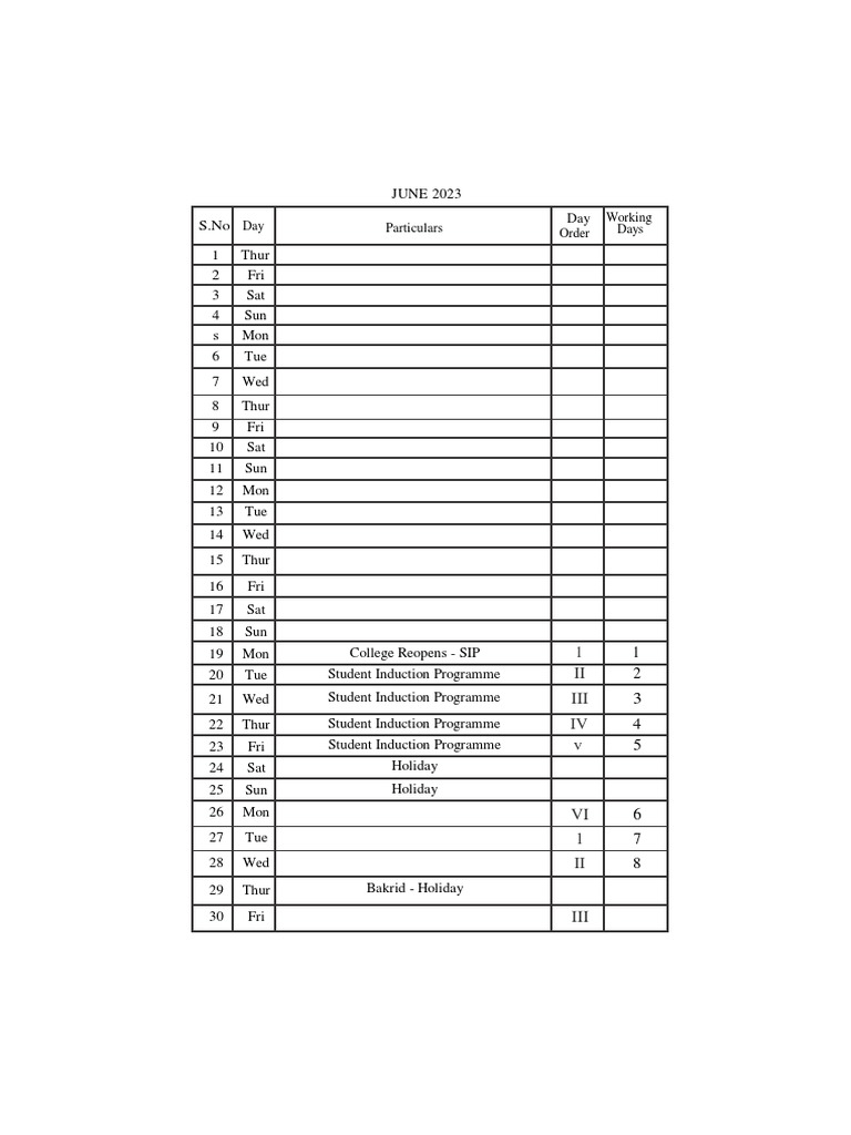 Academic Calendar 2023-2024 ODD SEM | PDF