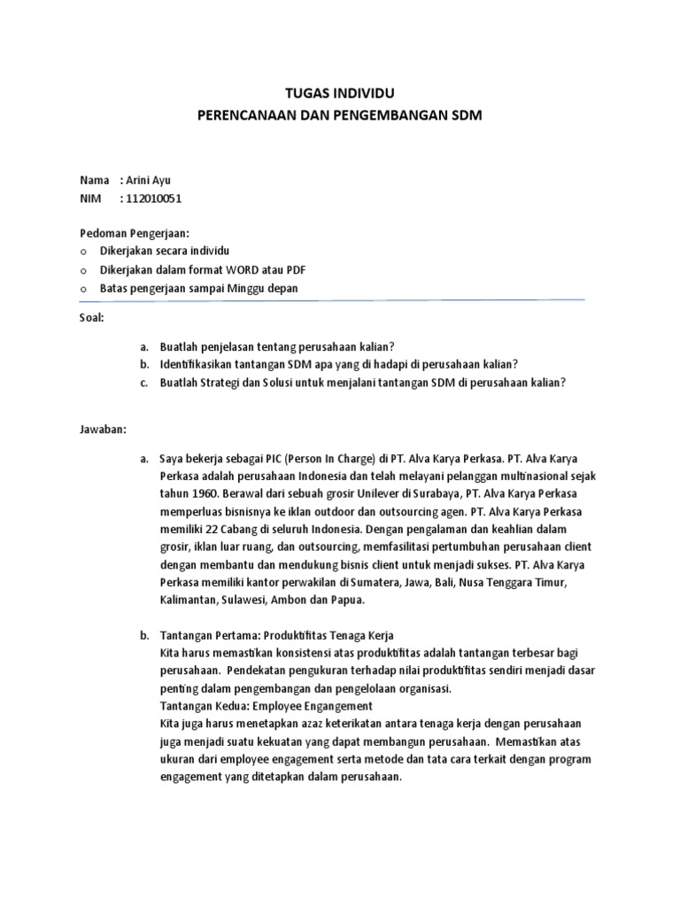 Tugas PT 3 - Manajemen SDM Lanjutan | PDF