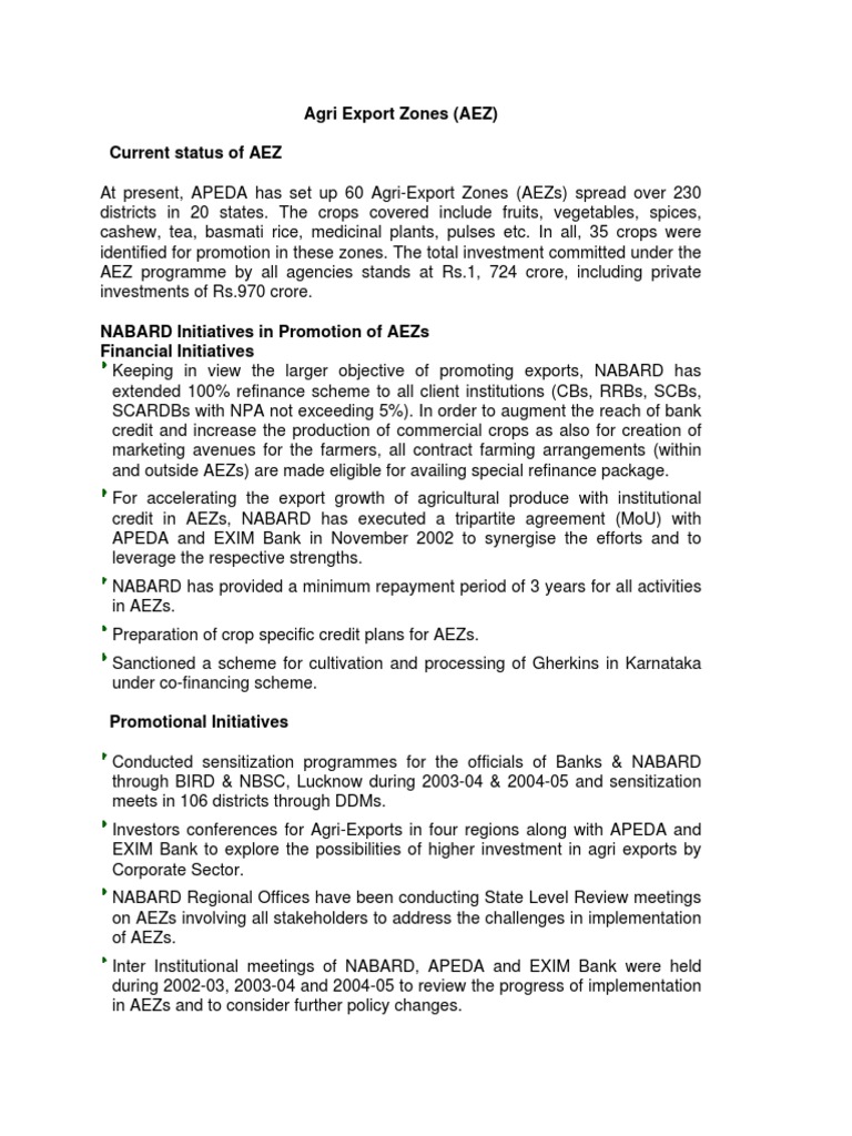 Agri-Export Zone | PDF | Economies | Agriculture