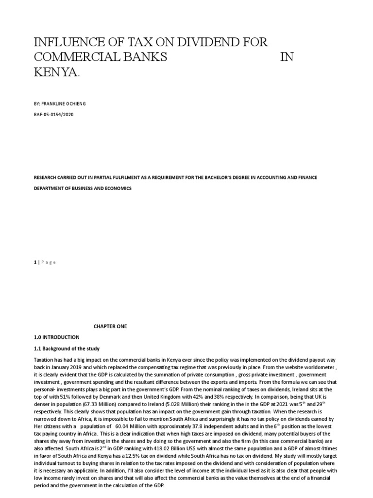 Frankline Ochieng | Download Free PDF | Dividend | Taxes