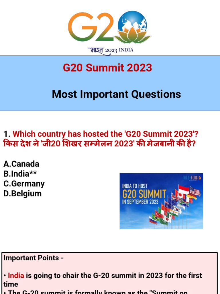 G20 Summit 2023 | PDF | Economy Related Organizations | International Economic Organizations