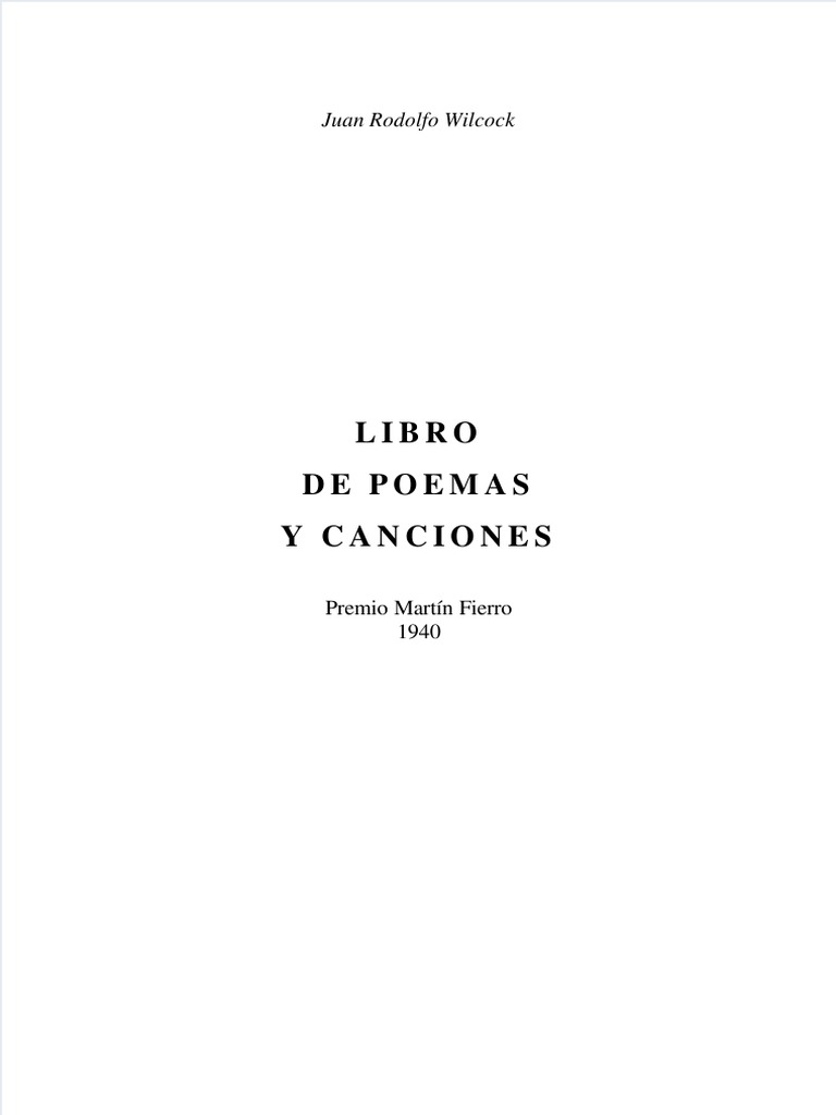 Dokumen - Tips - JR Wilcock Libro de Poemas y Canciones | PDF | Amor