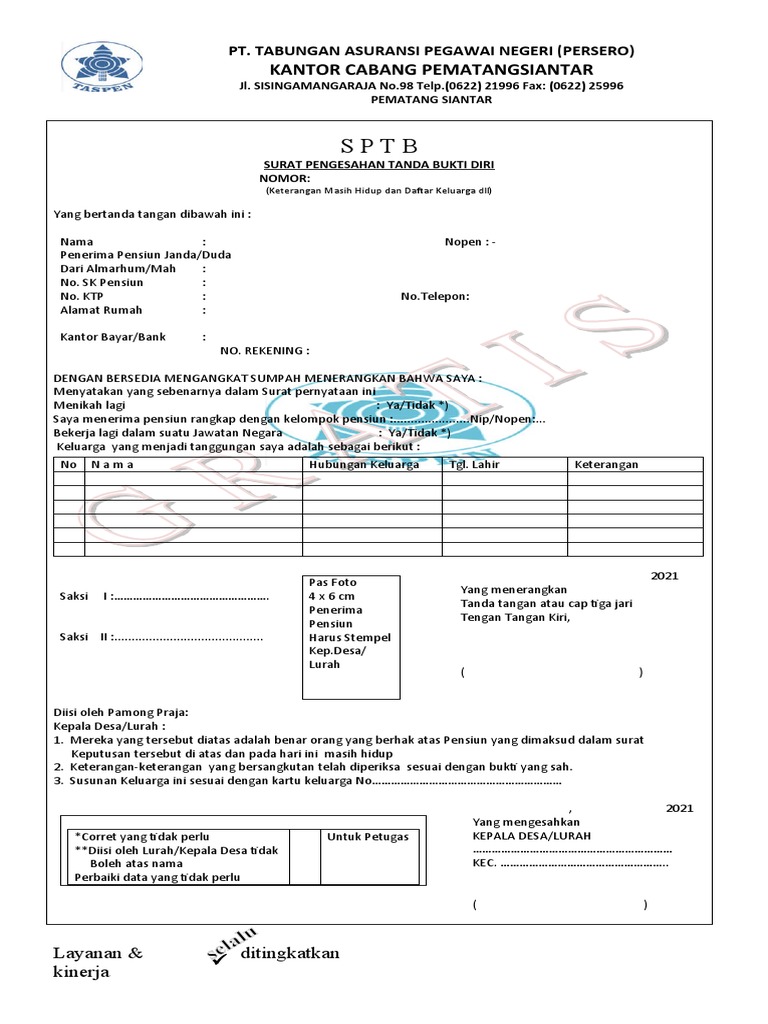 SPTB Dan Surat Ket. Janda Duda-2 | PDF